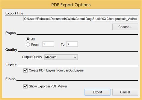 Exporting Or Printing Your Layout Document Sketchup Help