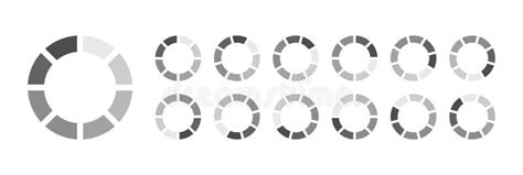 Set Of Circular Loading Icons Waiting Signs Progress Bar For Upload