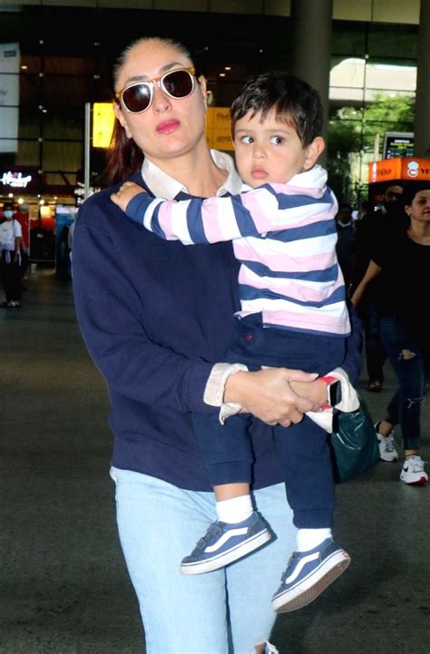 Actress Kareena Kapoor With Her Son Jeh Ali Khan
