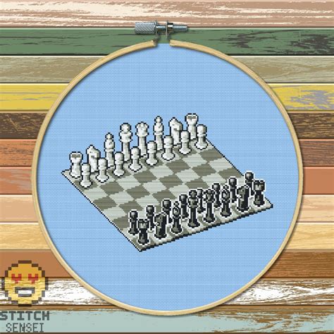 Pixel Chess Set Cross Stitch Pattern Unique Game Art Pdf Chart Etsy