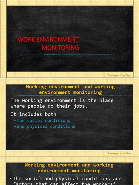Work Environment Monitoringslides Pdf Occupational Hygiene Safety