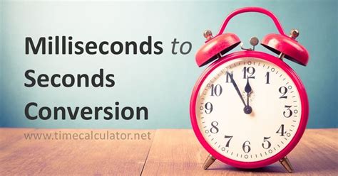 Milliseconds To Seconds Conversion Ms To Sec Unit Of Time