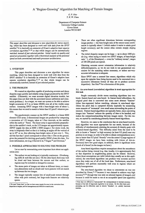 Pdf Region Growing Algorithm For Matching Of Terrain Images
