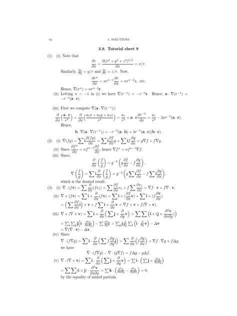 Tutorial 9 Solutions Pdf Multivariable Calculus Mathematics