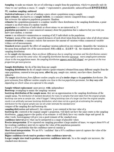 Stat 201 Mt1 Cheatsheet Pdf Estimator Bootstrapping Statistics