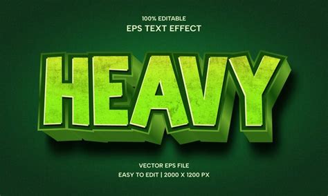 Premium Vector Heavy Bold Editable Green Or Lime Color Text Effect