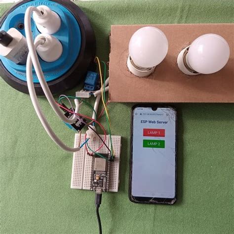 Control Two Lamps Connected To The Esp32 Board Via Wifi