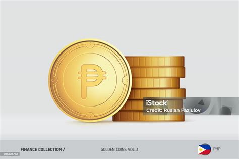 골드 동전입니다 현실적인 필리핀 페소 동전 쌓아 동전의 근처에 서 웹사이트 웹 디자인 모바일 애플 리 케이 션 인포 그래픽에 대 한 금융 개념 개념에 대한 스톡 벡터 아트
