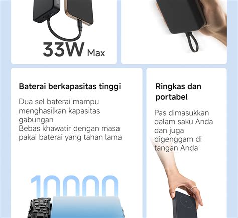 Jual Xiaomi W Magnetic Power Bank Mah Integrated Cable Pengisian Daya Cepat W