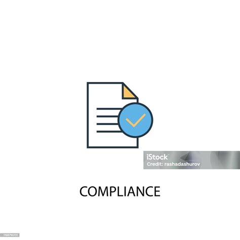컴플라이언스 개념 2 컬러 라인 아이콘 간단한 노란색과 파란색 요소 그림입니다 컴플라이언스 개념 개요 기호 디자인 검사 보기에 대한 스톡 벡터 아트 및 기타 이미지 Istock