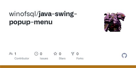 GitHub Winofsql Java Swing Popup Menu
