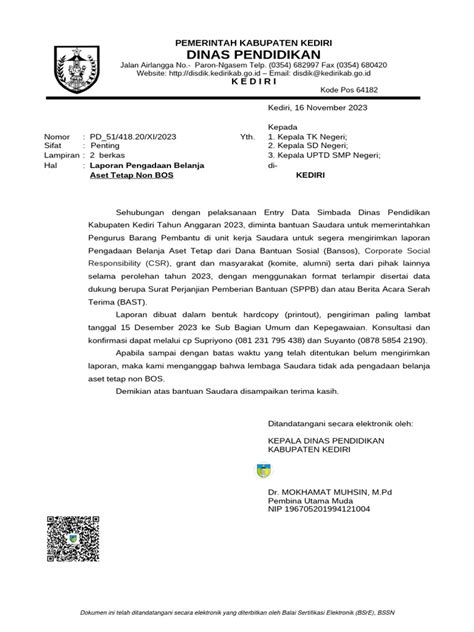 Surat Laporan Belanja Modal Non Bos 2023 Pdf