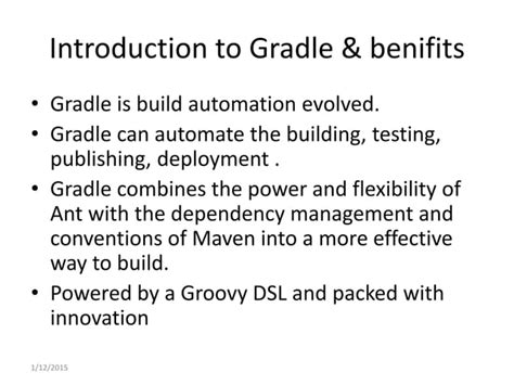 Gradle An Introduction Pptx Operating Systems Computer Software And Applications