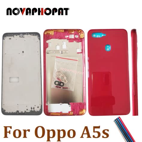 Novaphopat Front Frame For Oppo A S Lcd Display Bezel Middle Plate Back Rear Cover Battery Door