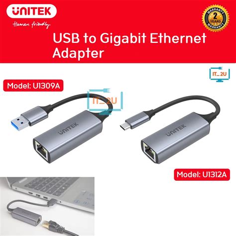 Unitek Usb3 0 Usb Type C To Rj 45 Gigabit Ethernet Adapter 10 100 1000 สายแปลงสัญญาณ Usb เป็น