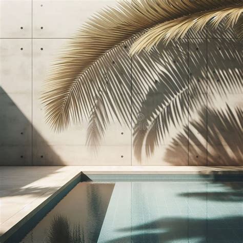 Hotel Resort Exterior With Pool Palm Shadows Perfect For Product