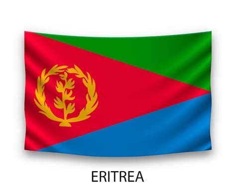 Premium Vector Hanging Silk Flag Of Eritrea Vector Illustration