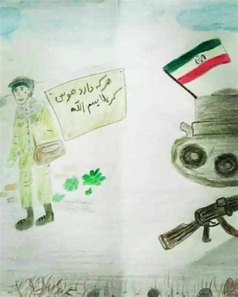 42 نقاشی دفاع مقدس و شهیدان کودکانه زیبا، آسان و سخت کلاس اول تا ششم