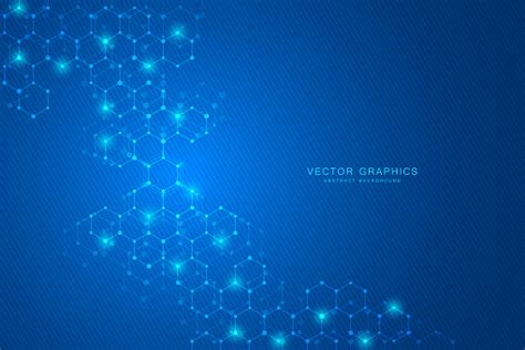 육각형와 기하학적 추상 배경입니다 분자 구조 및 통신 과학 기술 및 의료 개념 벡터 일러스트 레이 션 0명에 대한 스톡 벡터