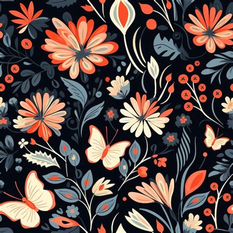 Free Photo Floral Pattern Cartoon Illustration