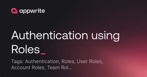 Authentication Using Roles Threads Appwrite
