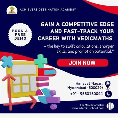 Vedic Maths Classes In Himayat Nagar Hyderabad At ₹ 999month In Hyderabad Id 2853174199173