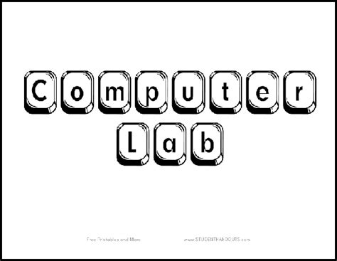 Computer Lab Printable Classroom Sign Babe Handouts