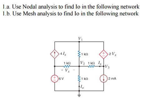solved use nodal analysis to find lo in the following