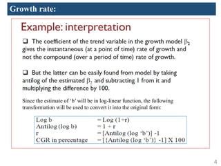 Log Lin Or Growth Model PPT