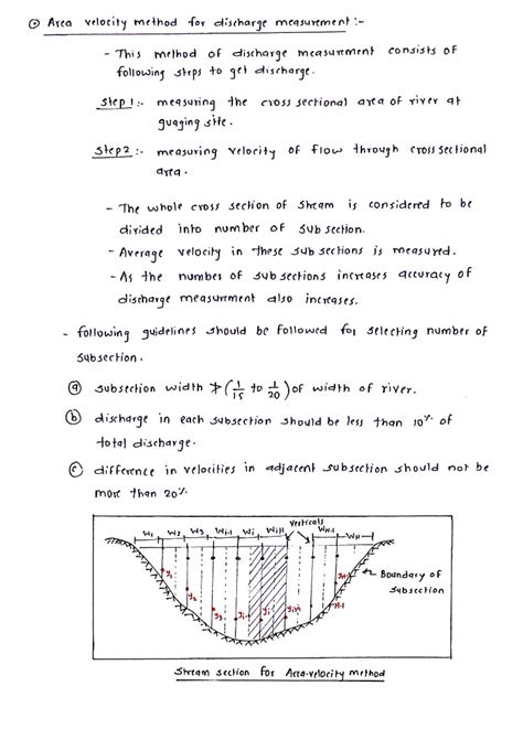 Solved A Explain The Velocity Area Method Of Discharge Measurement