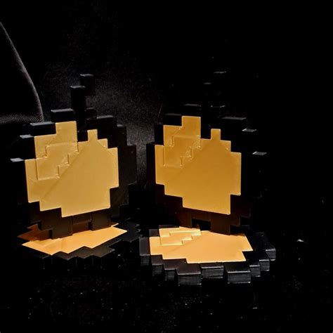 Gold Minecraft Style Pixel Apple Coaster Set 4 Pack Etsy