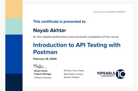 Nayab Akhtar On Linkedin 10pearls University Certificate