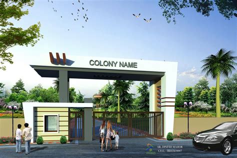 People Are Standing In Front Of A Building With A Sign That Says Colony Name On It