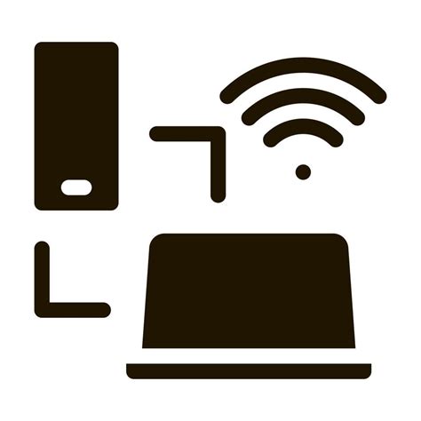 Smartphone And Laptop Wi Fi Connection Icon Vector Glyph Illustration