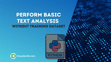 How To Perform Basic Text Analysis No Training Dataset
