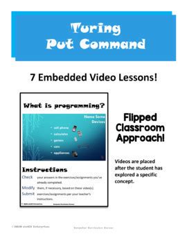 Coding Distance Learning Turing Put Command Activities Videos TPT