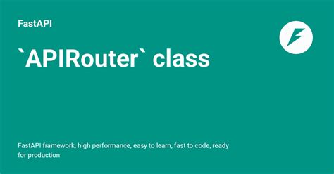 Apirouter Class Fastapi