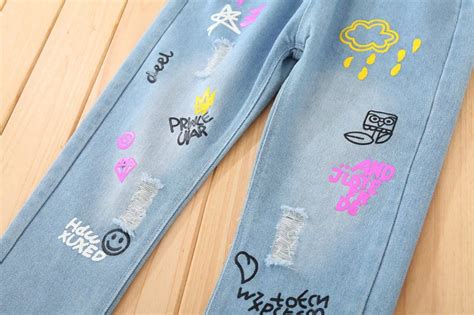 Весенне осенние детские штаны для мальчиков и девочек от 3 до 10 лет детские джинсовые штаны