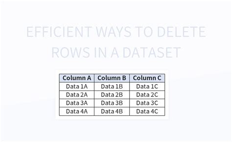 Efficient Ways To Delete Rows In A Dataset Excel Template And Google Sheets File For Free