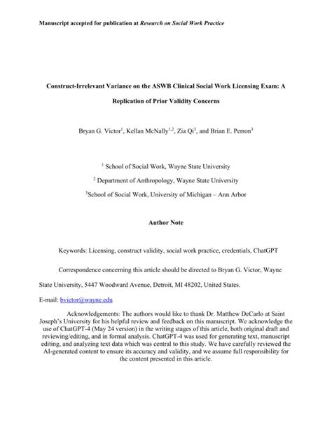 Alexandria L On Linkedin Pdf Construct Irrelevant Variance On The Aswb Clinical Social Work…