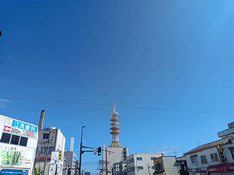 青森市内、観光通りから北の空を撮影。 青 青森県青森市 結衣ま〜る ウェザーニュース