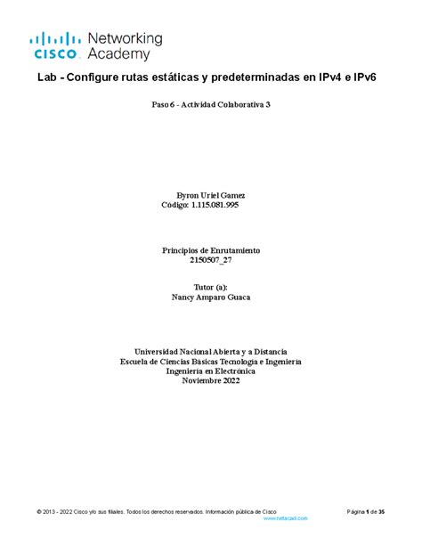 Lab Configure IPv And IPv Static And Default Routes ILM Babe Paso