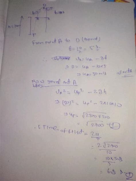 An Object Thrown Vertically Up From The Ground Passes The Height 5 M