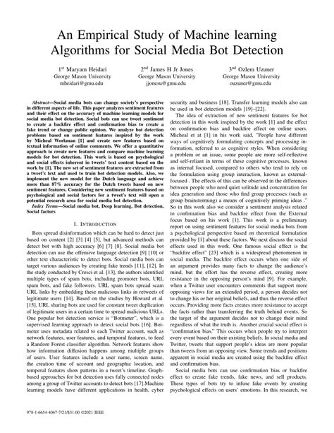 PDF An Empirical Study Of Machine Learning Algorithms For Social Media Detection