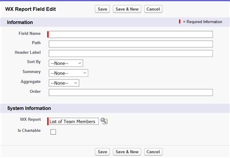 defining wx report fields