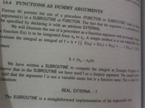 Solved FUNCTIONS AS DUMMY ARGUMENTS Fortran Permits Chegg