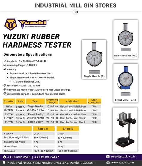 Rubber Hardness Tester Shore A Yuzuki Measuring Instruments