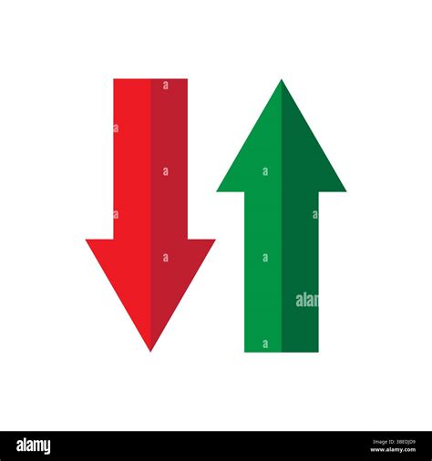 Arrow Direction Icon Red Green Arrows Up Down Movement Vector Indicator Shape Stock Vector