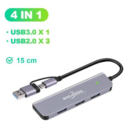 Jual Goojodoq Usb Hub 3 0 Type C Adaptor Laptop For Macbook Accessories Extension Pd Charger