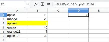توابع SUMIF و SUMIFS در لیبره آفیس کالک محتوای باز
